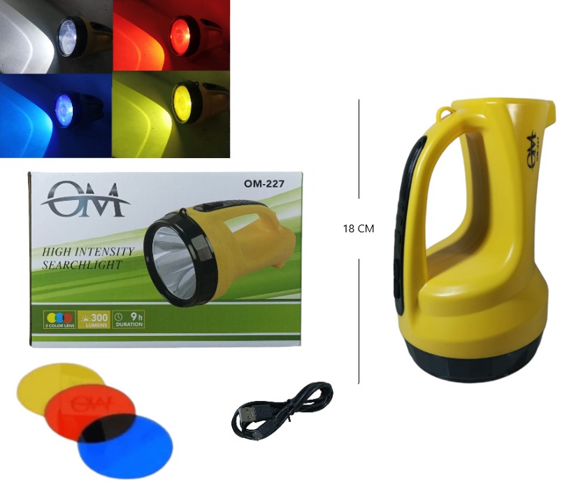 LINTERNA BUSCA HUELLAS RECARGABLE 4 LENTES OM-227